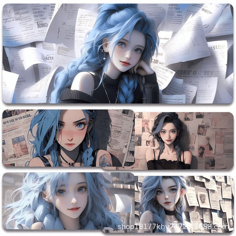 League of Legends Jinx Mouse Pad Gaming Game Computer Desk Pad Student ...