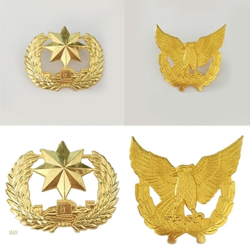 HAN Uniform Caps Emblem Metal Star Badge for Security Guard Officer ...