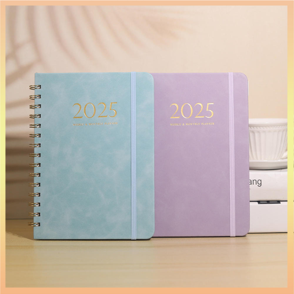 Portable A5 2025 Planner Notebook Leather Cover Diary Time Management ...