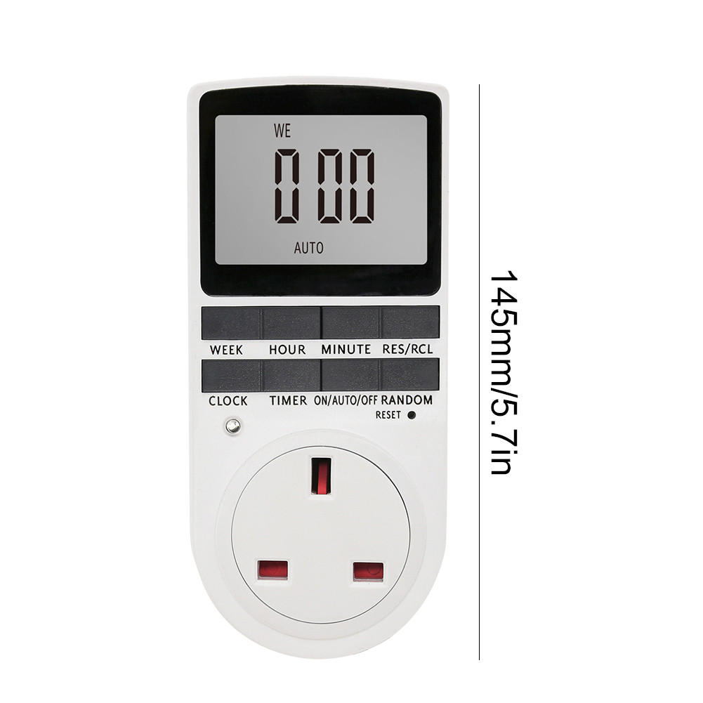 Digital Timer Switch 24 Hour Cyclic Plug Outlet UK Plug Electronic Timing Socket | Shopee Malaysia