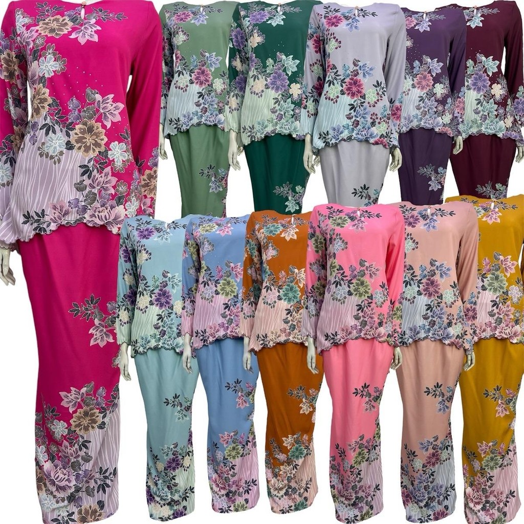 L00071 NEW Sofea Mini Kurung Batik Sulam Terbaru Dan kain Duyung (SIZE: 38-50) | Shopee Malaysia