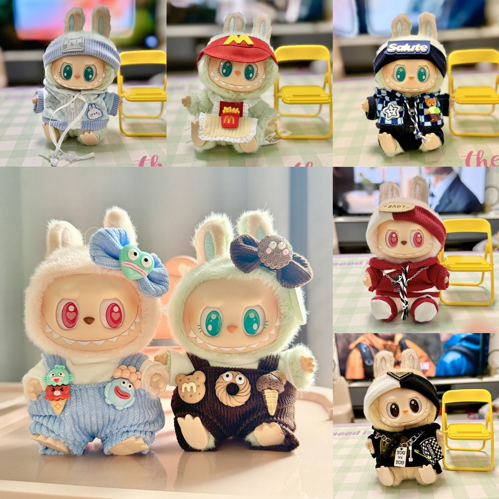 Cartoon Labubu Doll Clothes Set Labubu V2 DIY Clothes Plush Doll ...