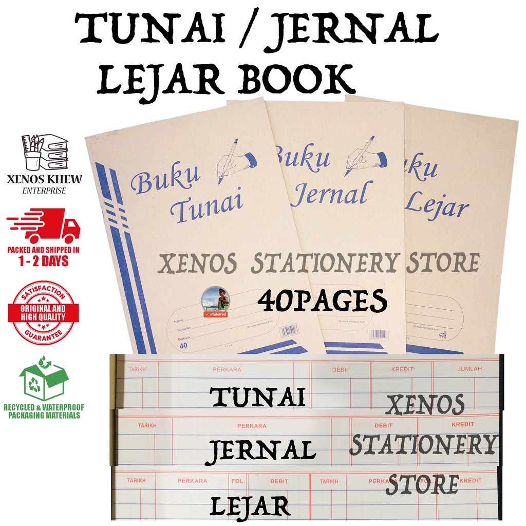 BUKU TUNAI / BUKU JERNAL / BUKU LEJAR [ 40PAGES ] CRAFT / KRAFT (READY ...