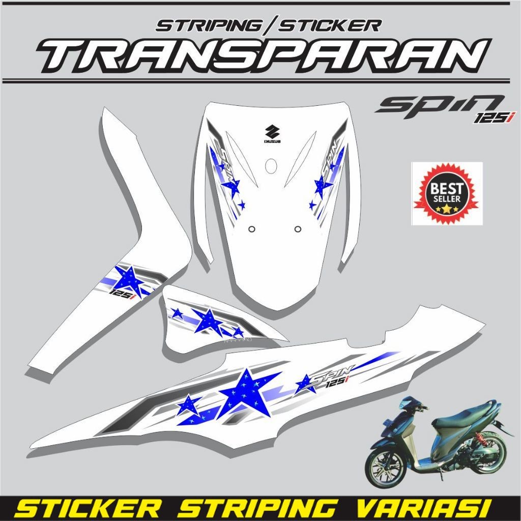 Transparent Uv Sticker Suzuki Spin 125 Star STRIPING New Product ...