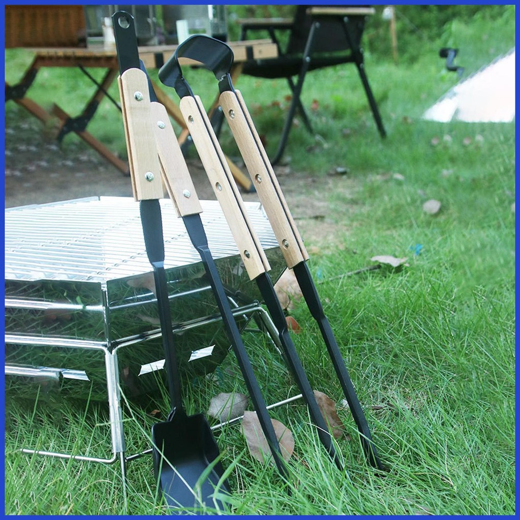 Fire Poker Camping Fireplace Tools Log Grabber Set Heavy Duty Long ...