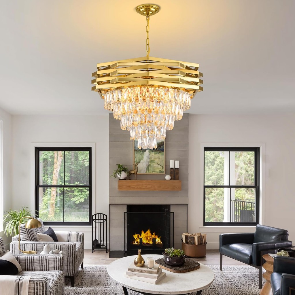 Moden Crystal Chandelier Ceiling Light Hanging Light Pendant Light ...