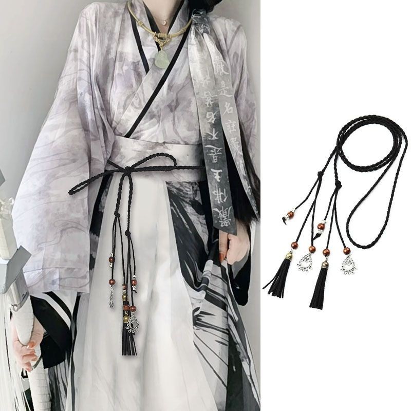 Antique Waist Chain Braided Retro Hanfu Waist Rope with Corduroy Skirt ...