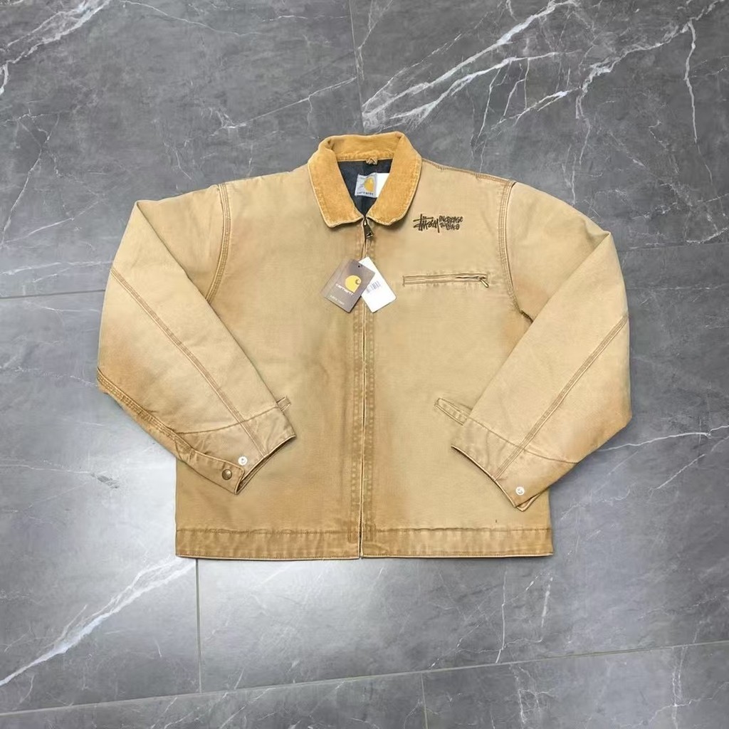 Stussy X Carhartt J97 Detroit Cleanfit Men's Vintage Embroidered Logo Jacket | Shopee Malaysia