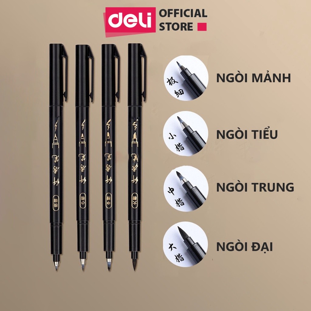 Calligraphy Deli Chinese Calligraphy pen - brush pen with four nib ...