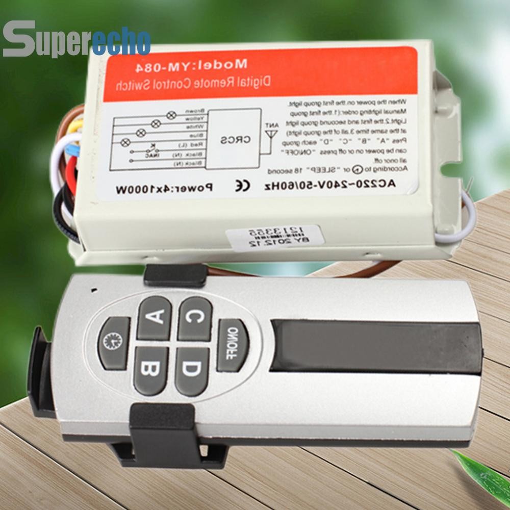 4 Ports Wireless Remote Control Digital Remote Control Switch ...