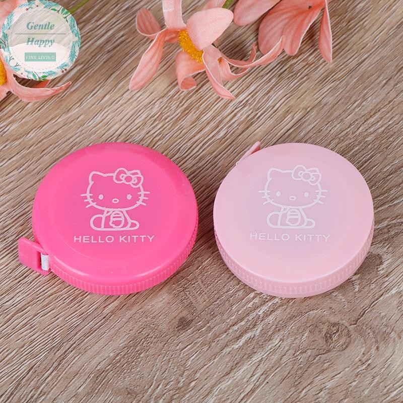 GentleHappy HELLO KITTY Cute Retractable Tape Measure Cartoon Floppy ...