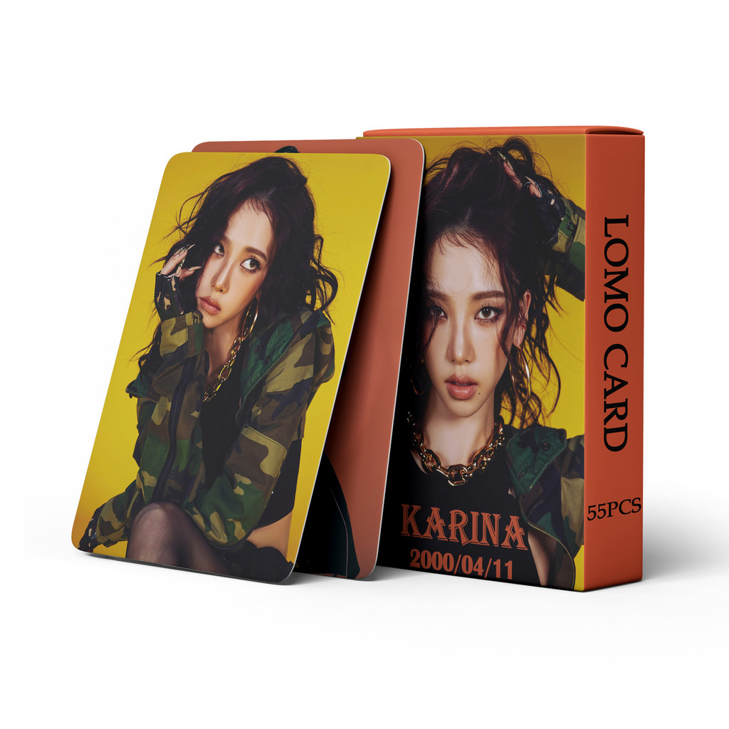 KPOP AESPA KARINA Whiplash Lomo Card Photocard Postcard 55pcs/box ...