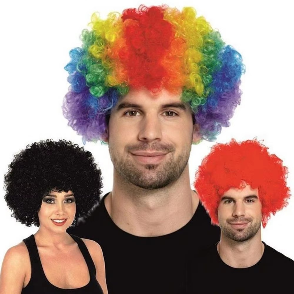 Novelty Afro Hair Wig Clown Curly Afro Circus Cosplay Circus Fancy Dress Hair Dress Hair Wigs ...