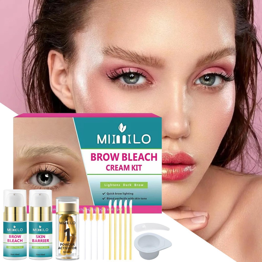 BROW BLEACH CREAM KIT Eyebrow Lightener Gentle Makeup Brow Bleach for ...