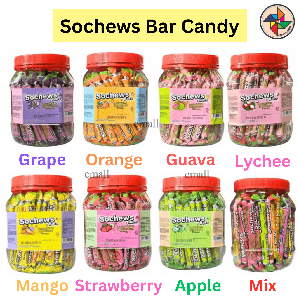 [CM] Sochews Long Bars Candy Chewy Candy Mix Fruit Flavour 20s/40s/80s ...