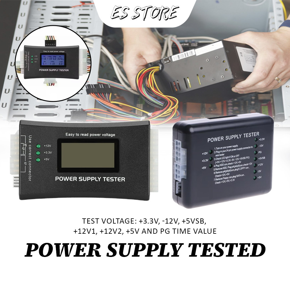 Computer ATX Power Supply Tester Checker Meter PC Computer LED 20/24 ...