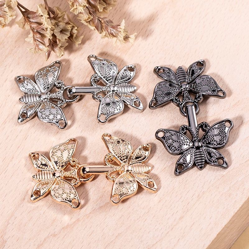 Metal Butterfly Button Chinese Style Button Chinese Style Hanfu Antique ...