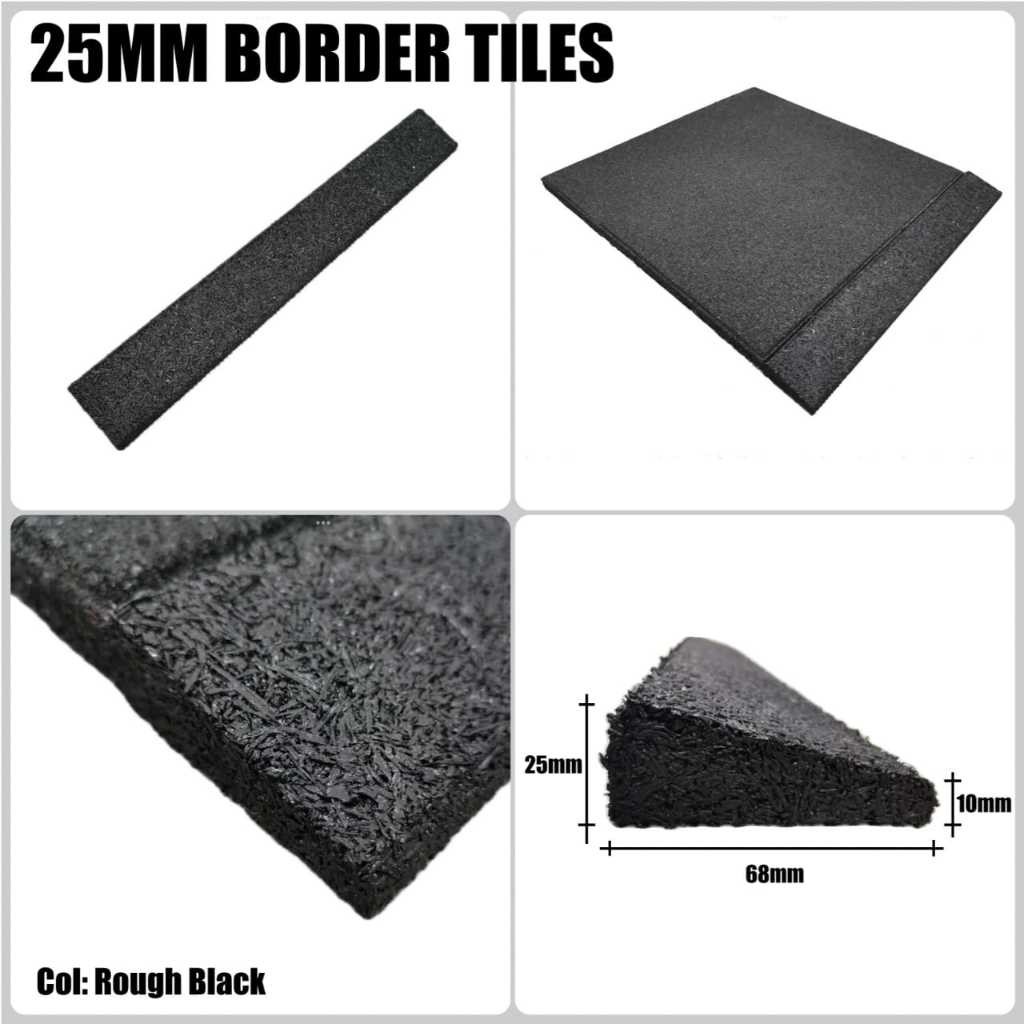 GYM FLOOR MAT-25MM BORDER TILE/ 20/10MM X 68 X 500MM | Shopee Malaysia