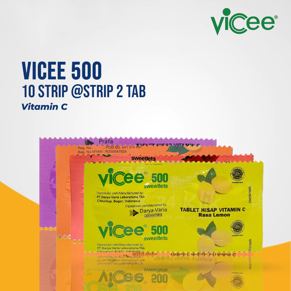 Vicee 500 Vitamin C Daily Supplement Contains 20 Suction Tablets (10 ...