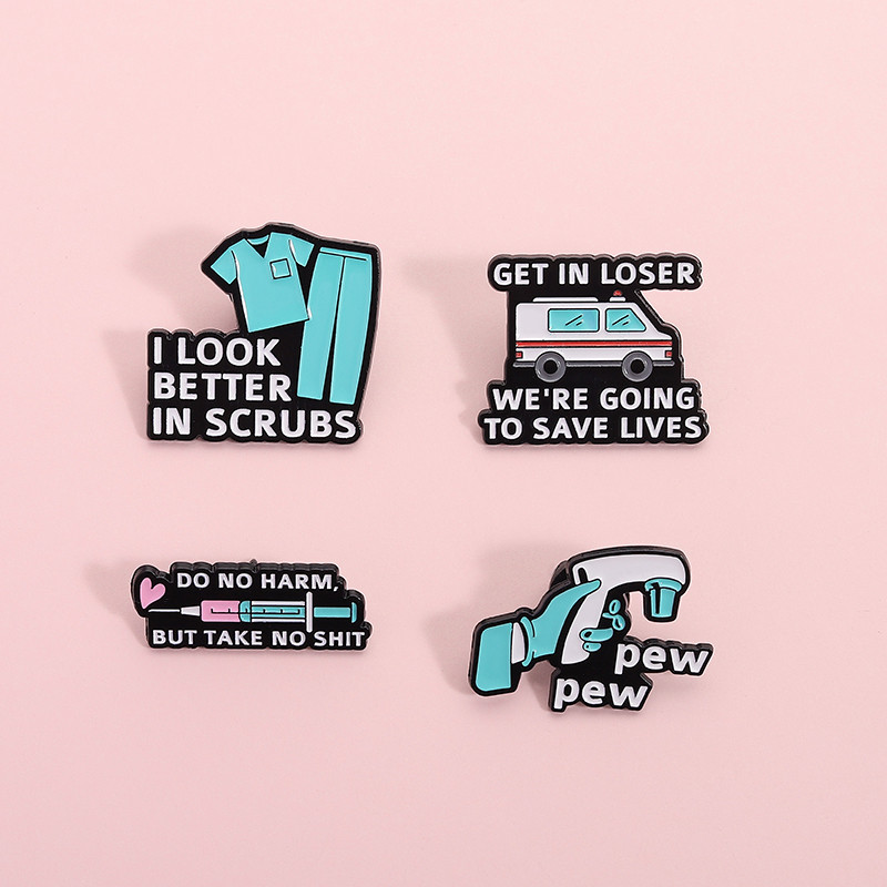 Medical Items Collection Syringe Brooch Pins Metal Badges Hospital ...