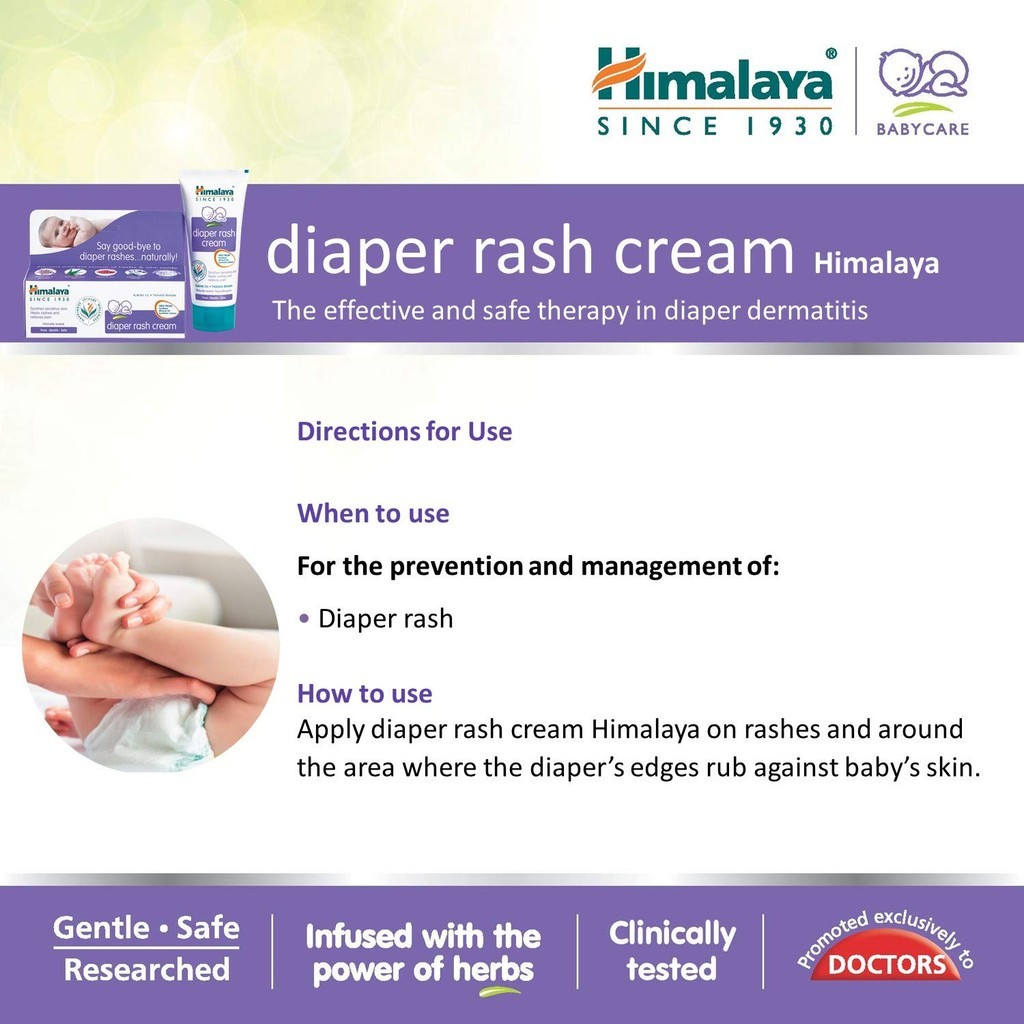 Himalaya Baby Diaper Rash Cream 50g - Heals rashes and relieves pain ...