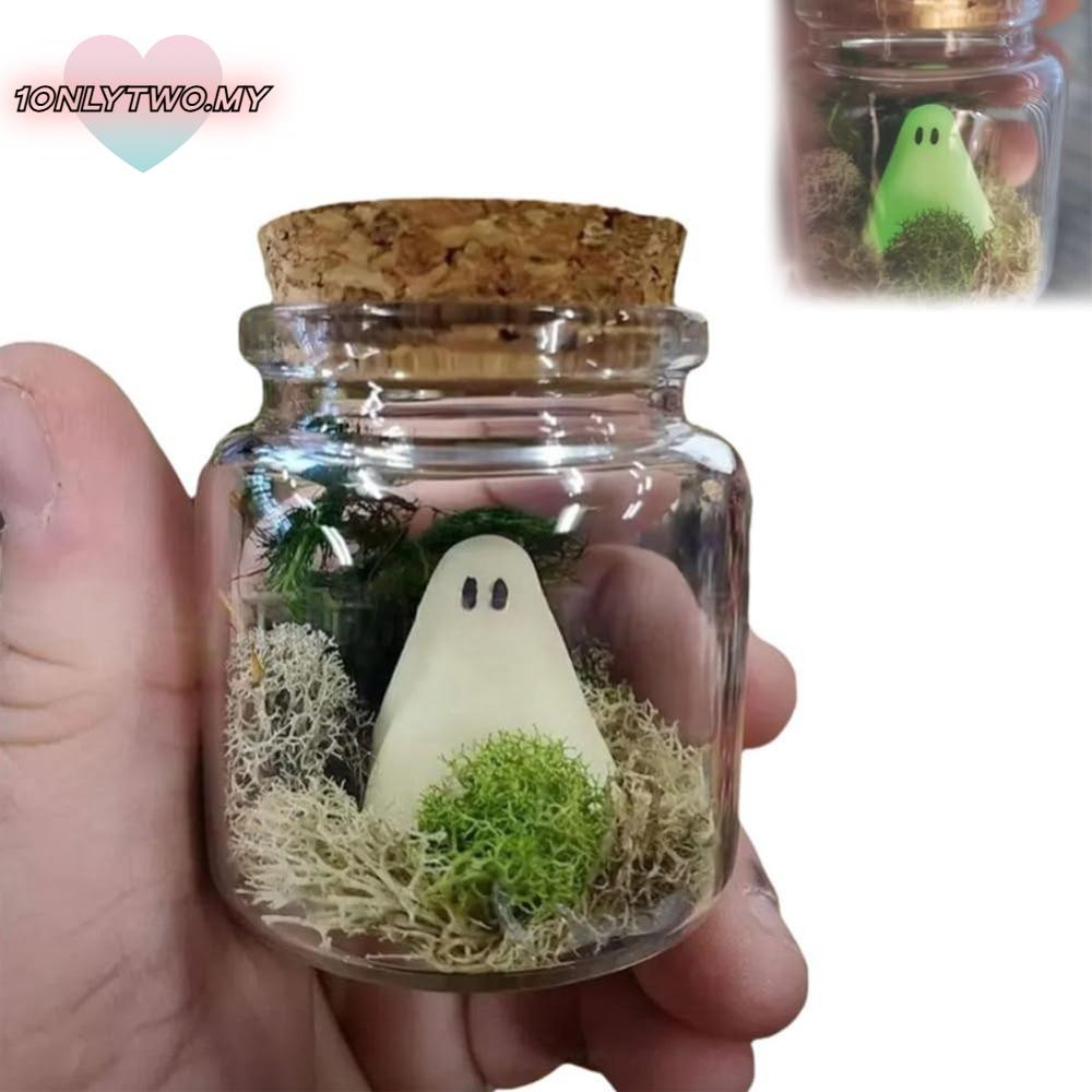 1ONLYTWO Luminous Ghost Figurines, Resin Craft Mini Pet Ghosts In A Jar ...