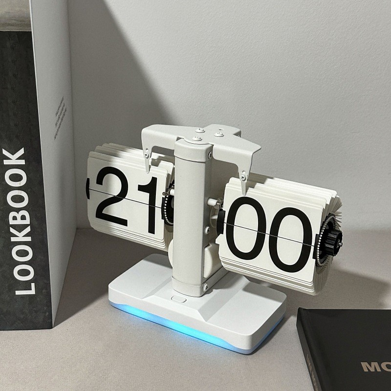 Automatic Page-Flip Clock with Light Creative Retro Living Room ...