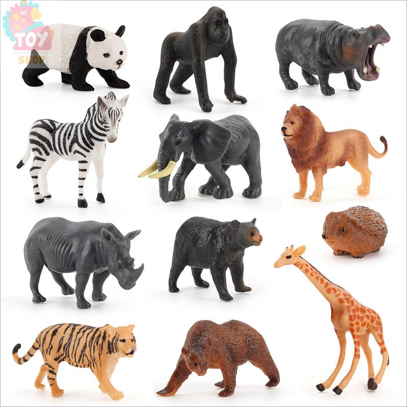 Children Toys Simulation 12 Small Sizes Small Wild Animal Model Set ...