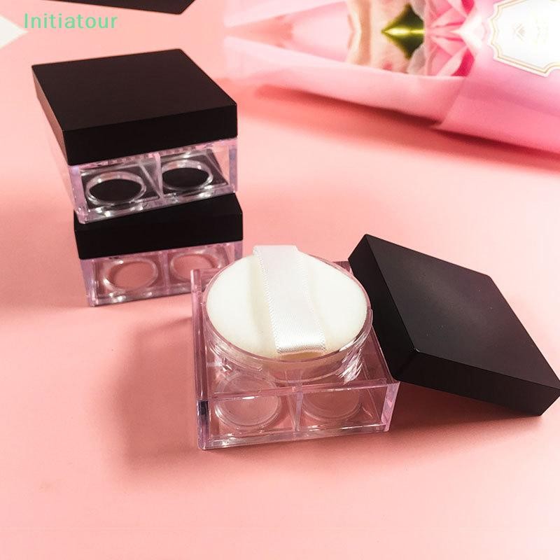 Initiatour 1/5 Pcs Mini Empty Powder Boxes With Puff 4 Grids Plastic ...
