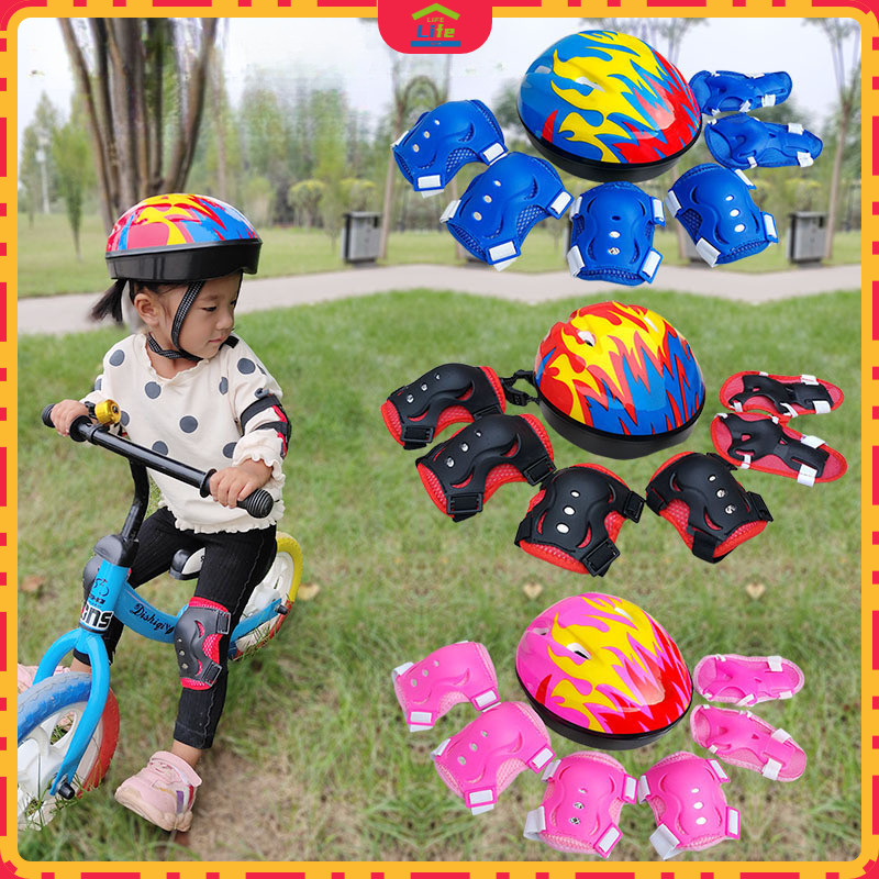 7Pcs Set Kids Protective Gear Set Outdoor Sport Bike Inline Skate Knee ...