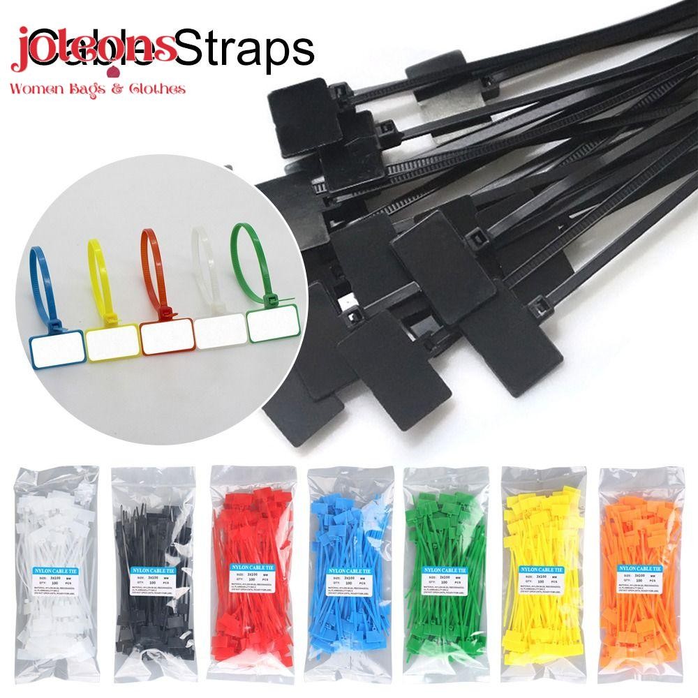 JOLEONS 100pcs Cable Tag Strapping Tape Tag Labels Self-locking Zip ...