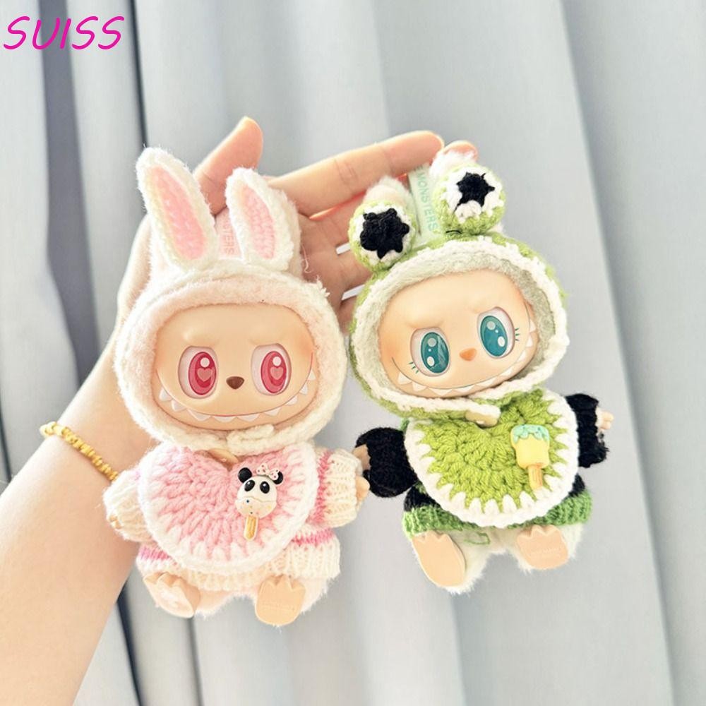 SUISS 1 set Sitting Party Labubu Doll Clothes, Coffee sweater Dress Set ...