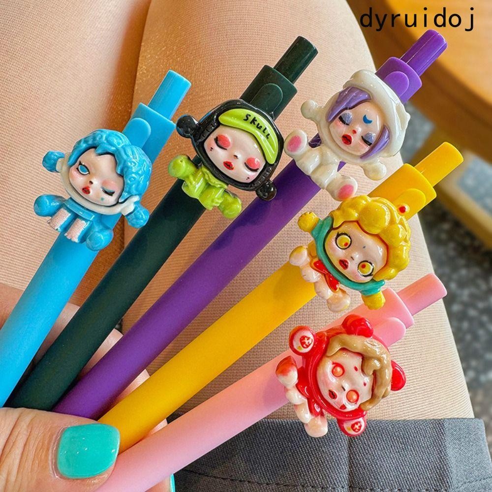DYRUIDOJ 5PCS Capybara Press Gel Pen, Upsetduck Popmart Labubu Press ...
