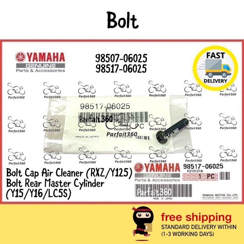 98517-06025 RXZ / Y125ZR / Y15ZR / LC135 5S Bolt Air Cleaner Cap ...