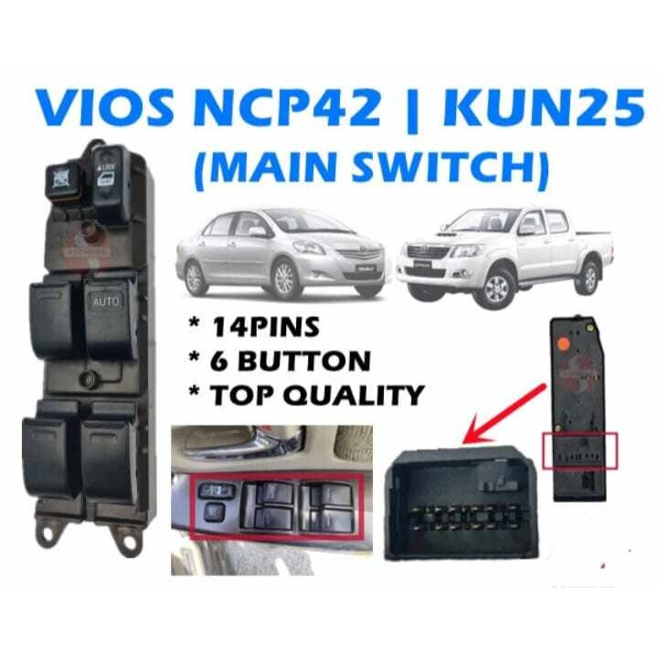 Toyota Hilux Vigo KUN25 /INNOVA /FORTUNER Power Window Main Switch 14 ...