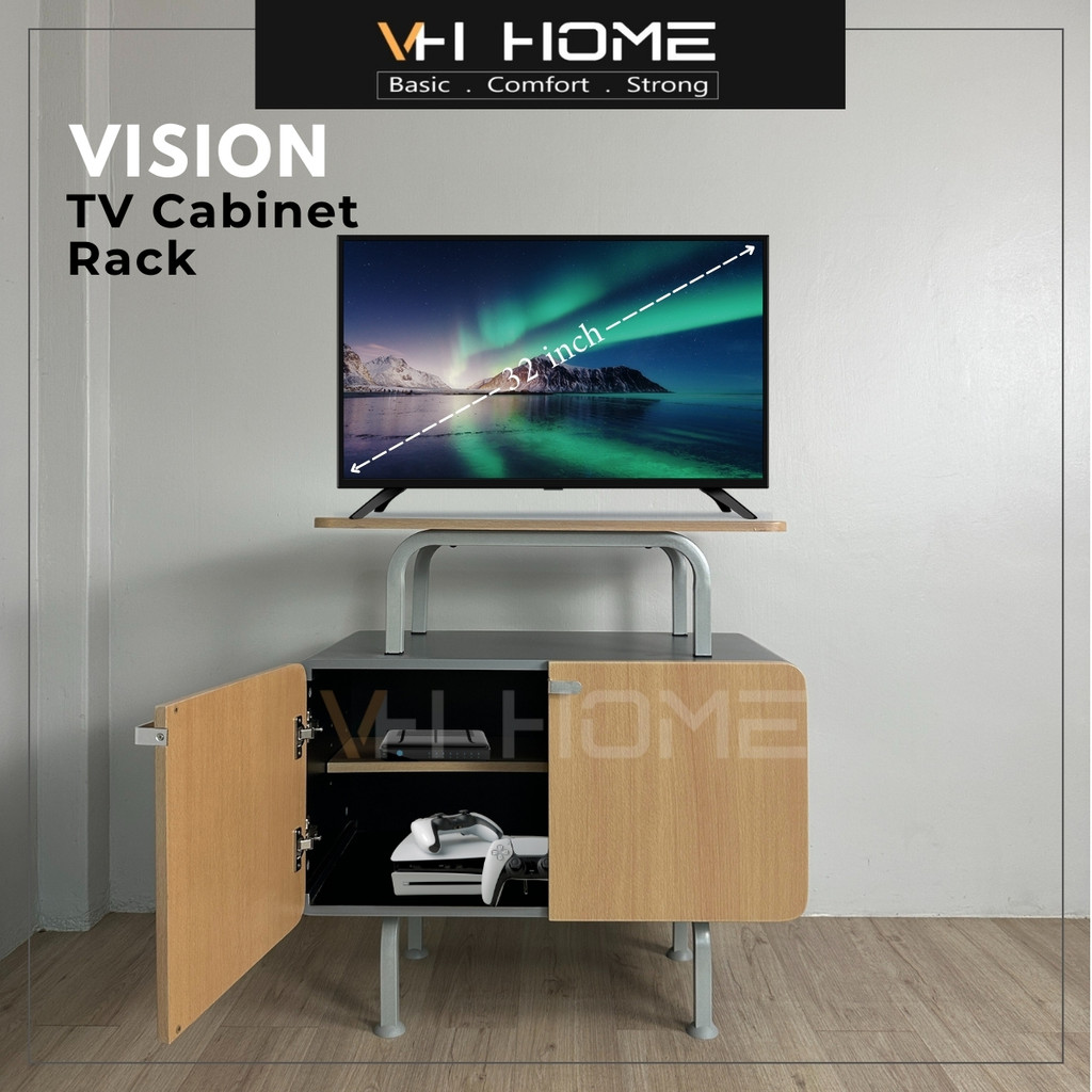 VH VISION TV Cabinet Mini TV Multipurpose Rack Meja Almari Kabinet Rak ...