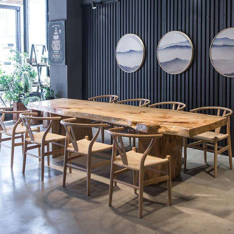 Meja Teh Kayu Pepejal Gaya Cina Seluruh Papan Tepi Asli Meja Makan Kayu ...