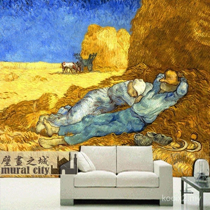 Lukisan Minyak Ladang Gandum Van Gogh Kertas Dinding Nap Lukisan Minyak ...