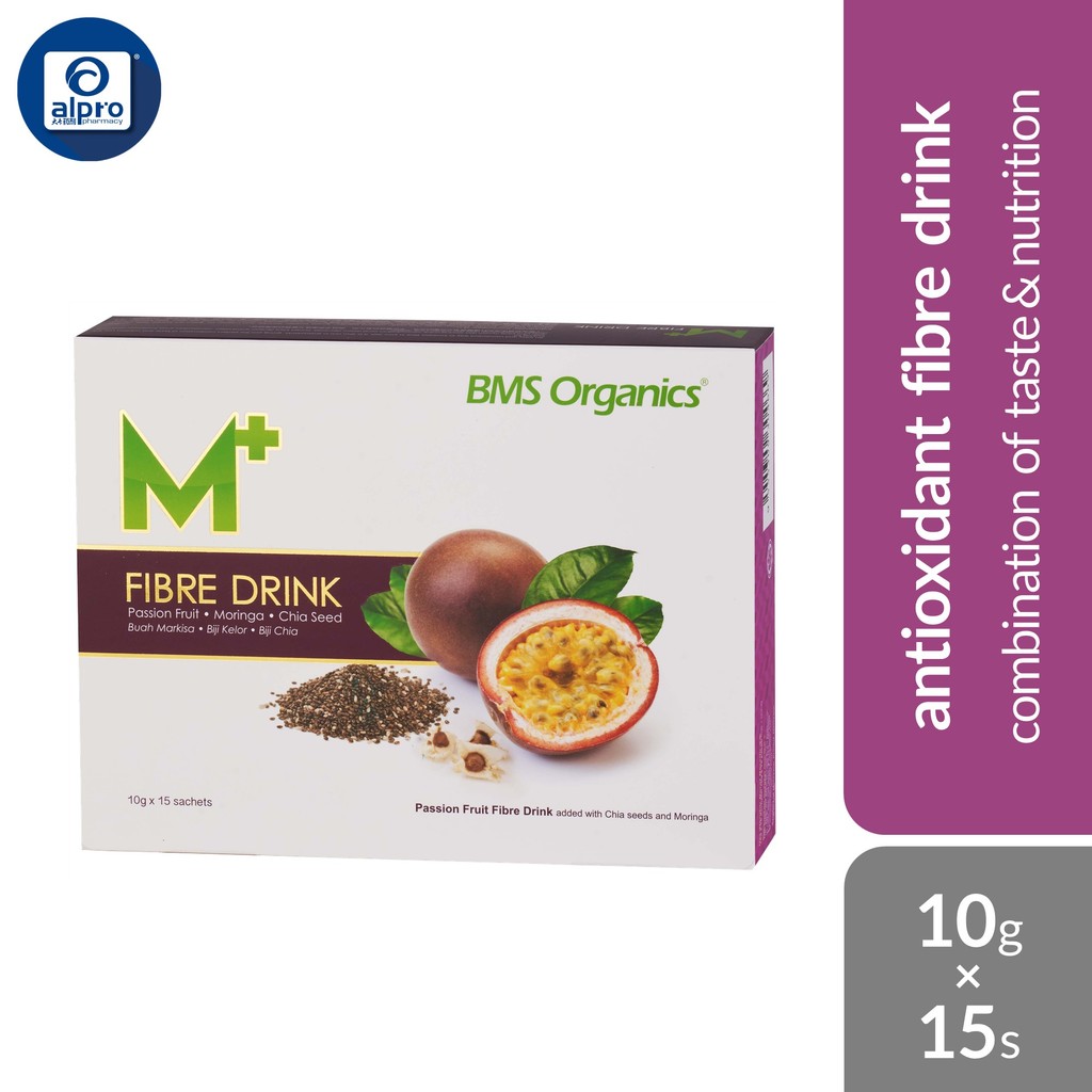 BMS Organics M+ Fibre Drink 10g×15s | Combination Of Taste & Nutrition ...