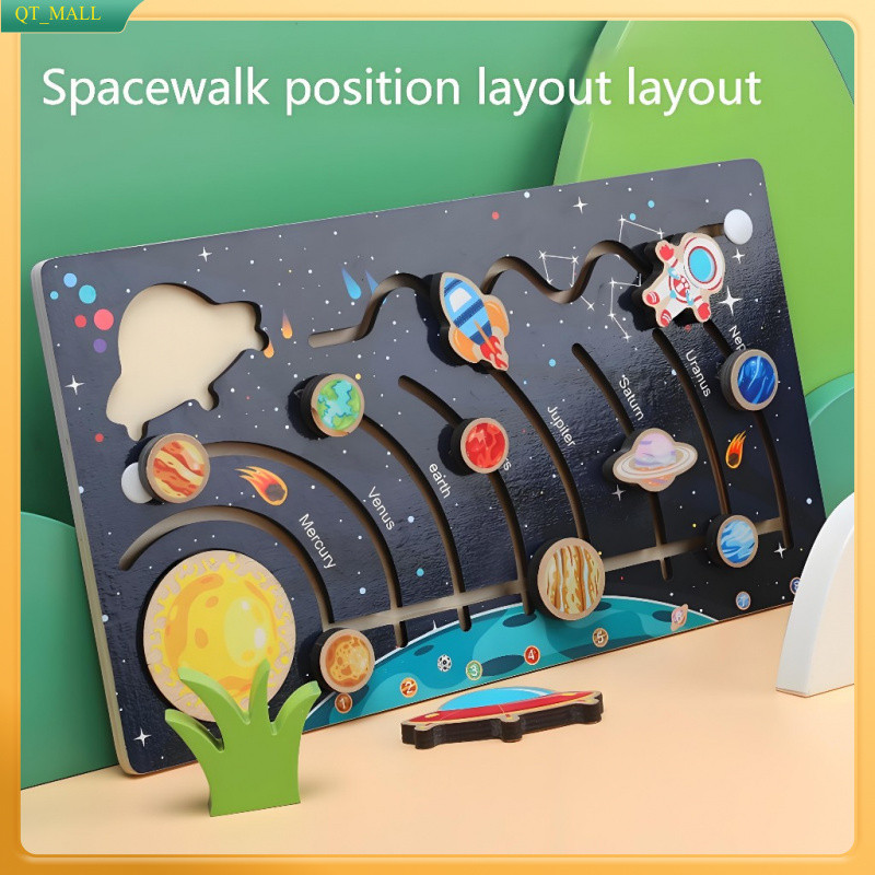Wooden Solar System Planets Maze Puzzle/Constellation Learning Clock ...