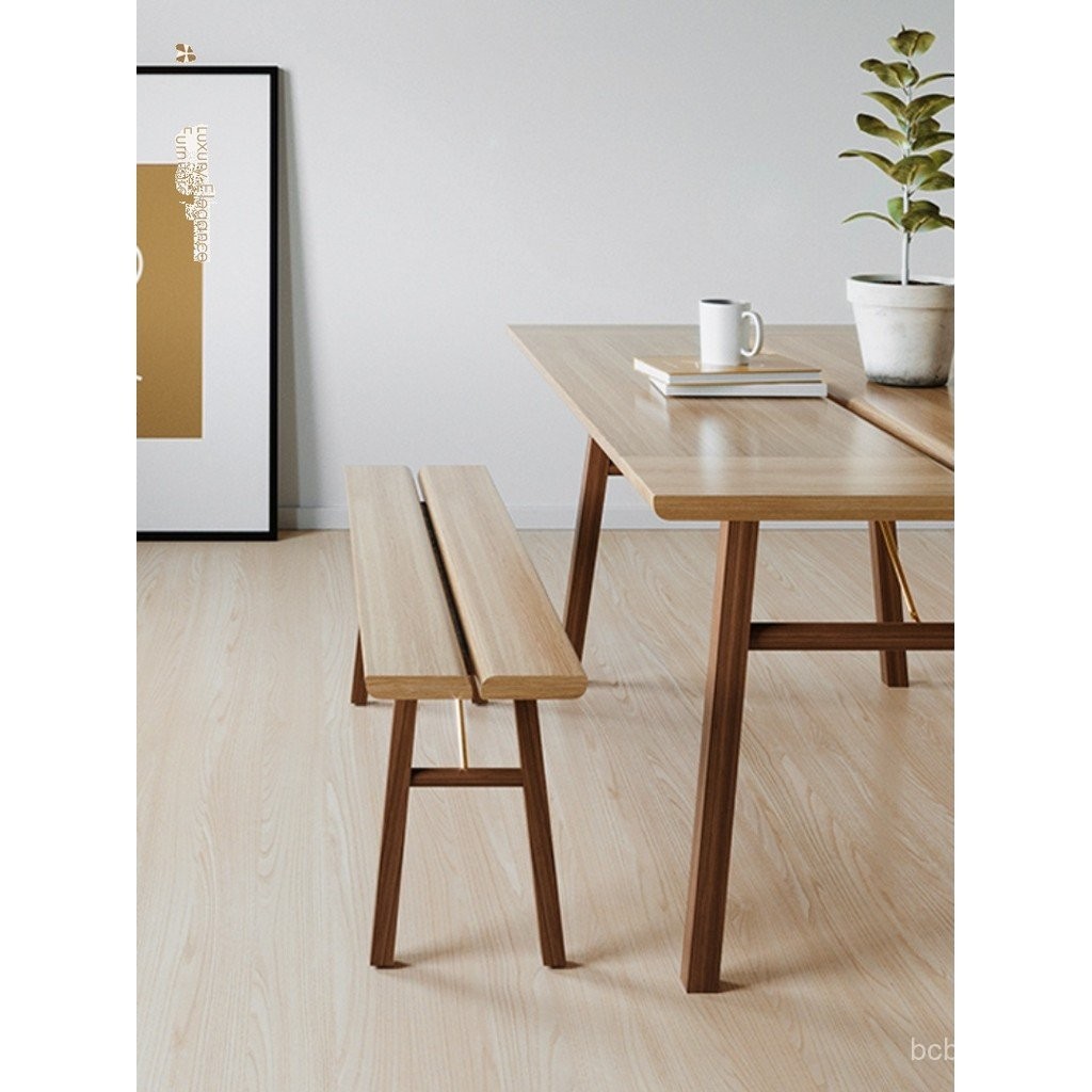 Nordic Minimalis Gaya Jepun Meja Reka Bentuk Kayu Pepejal Mortise dan ...