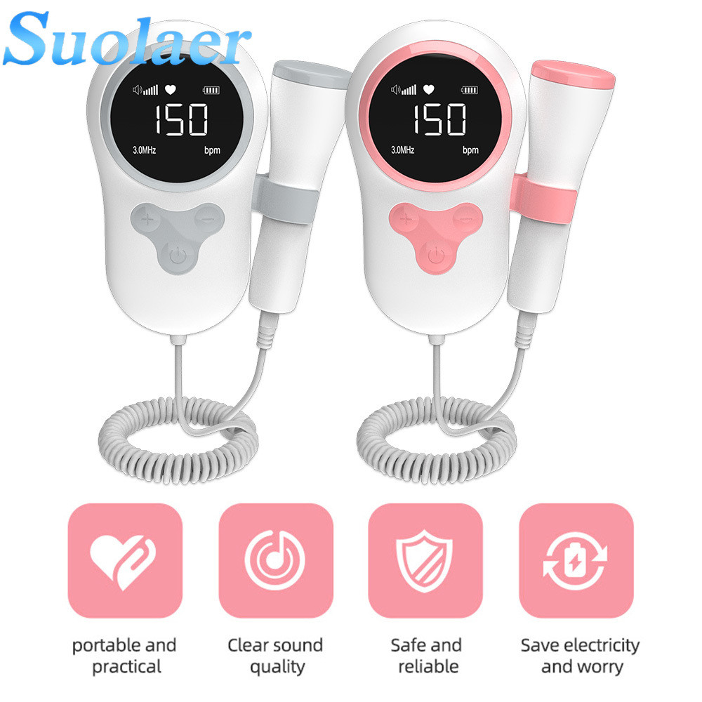 Fetal Doppler Heart Rate Ultrasound Monitor Pregnancy Baby Heartbeat ...