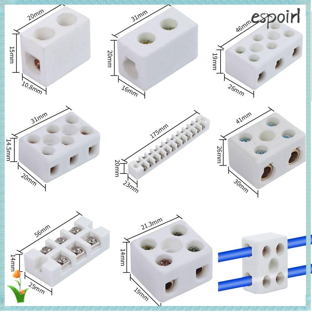 ESPOIR Screw Wire Connector Terminals, 1 In 1 Out High-temperature ...