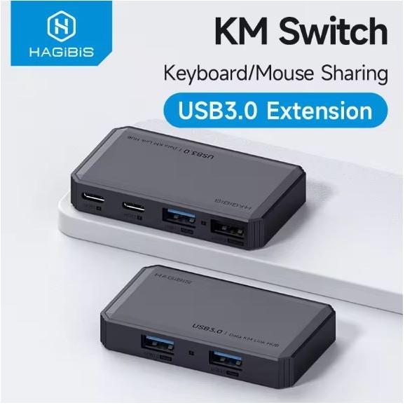 HAGIBIS USB 3.0 SWITCH 2 COMPUTER SHARING USB C TO A KM SWITCH SELECTOR ...