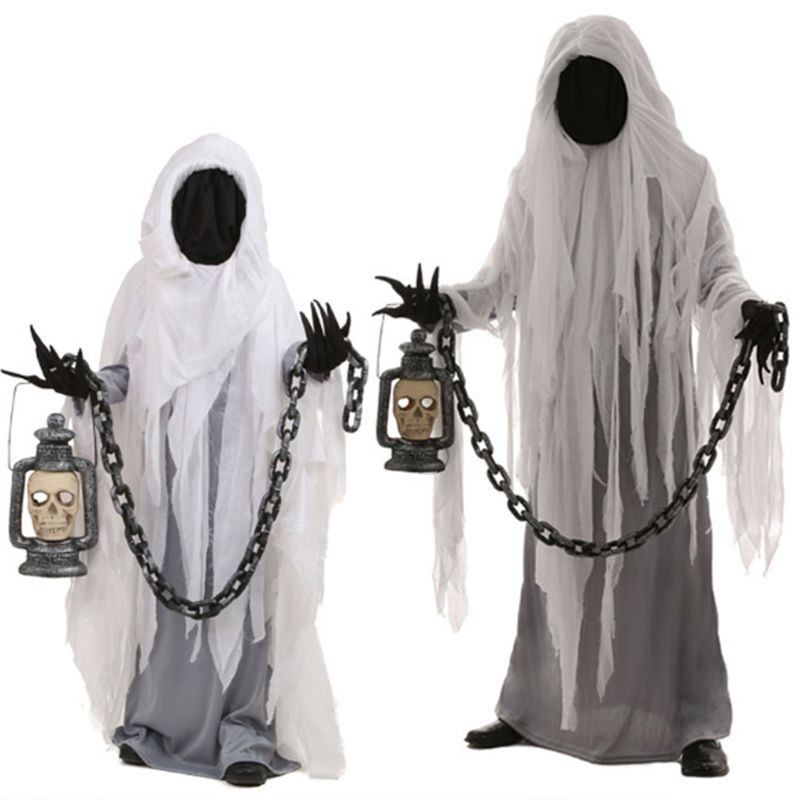 Halloween Skeleton Ghost Clothes Children's Horror COS Dress Up Costume ...