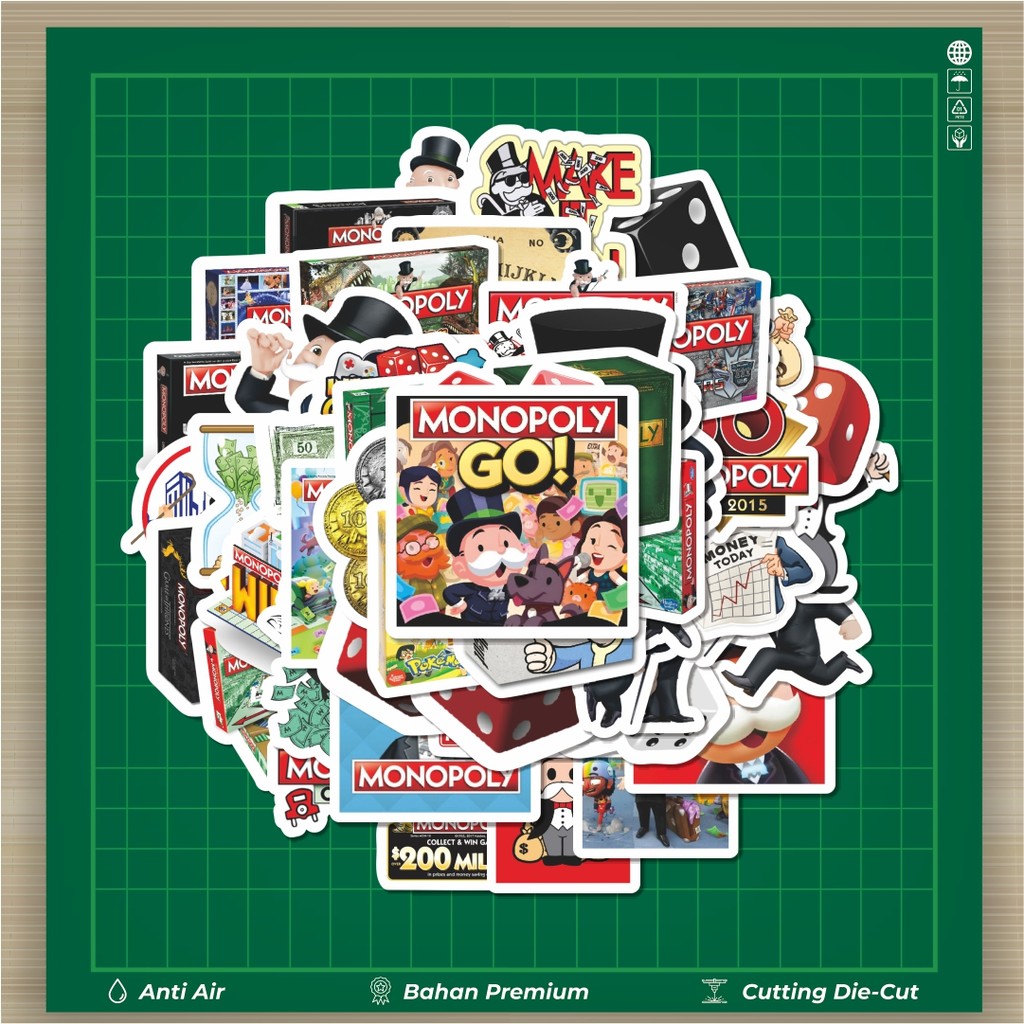 HOT 50 PCS Monopoly Game Stickers 1 Fashion Cars Decal Cool Card Album ...
