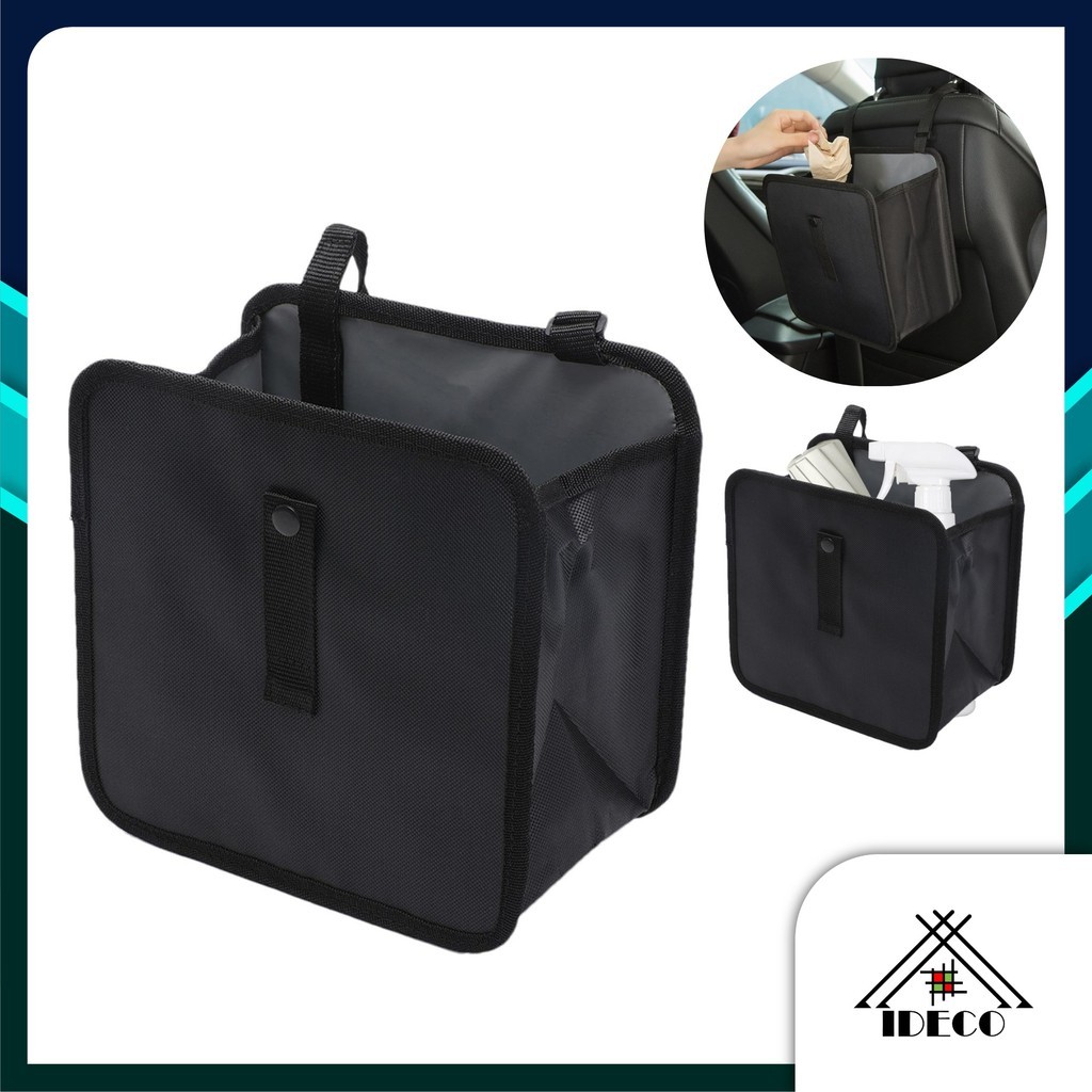 iDECO™ Foldable Car Trash Can Hanging Waterproof Leakproof Trash Can ...