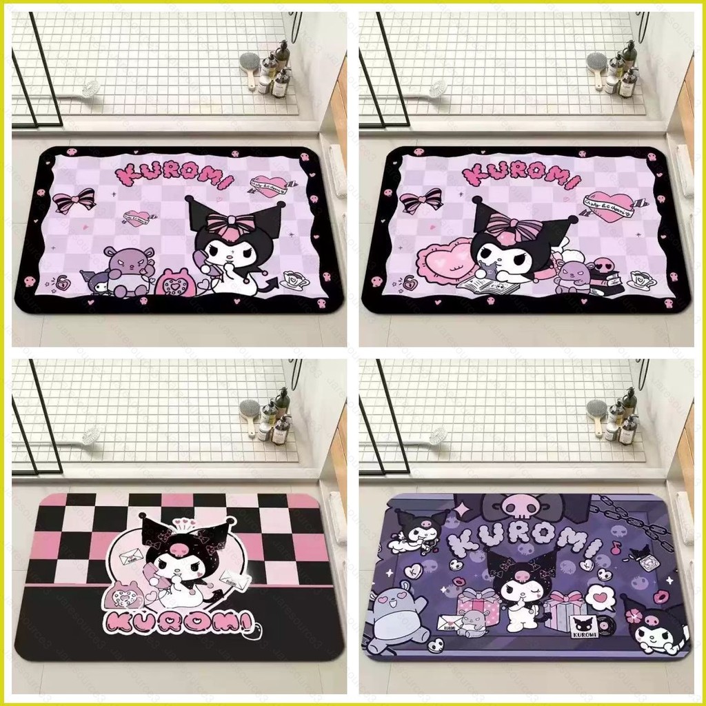 SQ3 Sanrio Kuromi Cartoon Entrance Door Mat Floor Mat Cushion Carpet ...