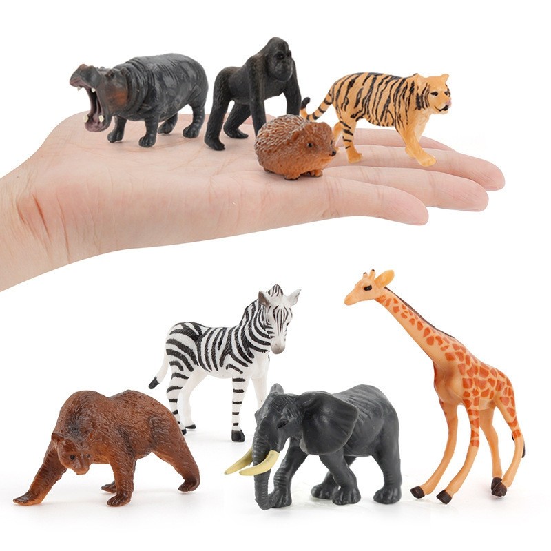 Children Toys Simulation 12 Small Sizes Small Wild Animal Model Set ...