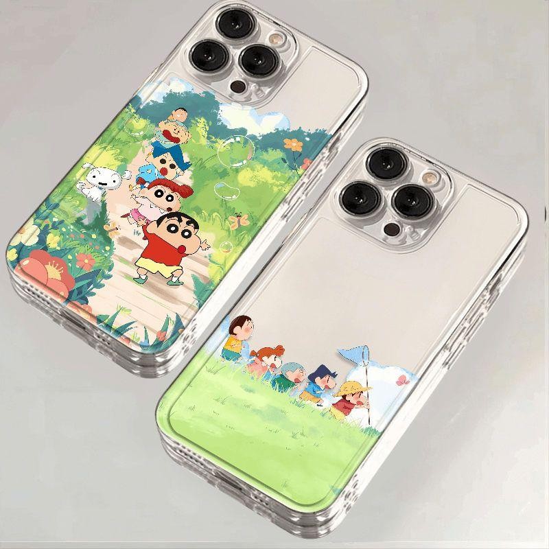 Casing For IPhone 16 15 14 11 Pro Max Plus Crayon Shin Chan Cute Anime ...